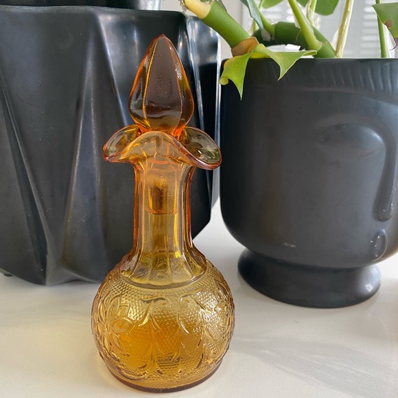 Kitchen | Vintage Tiara Indiana Glass Sandwich Amber Daisy Cruet Bottle ...